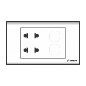 Ổ cắm đôi 2 chấu + 2 lỗ S18U2XX - CÔNG TY TNHH TM & DV HÀ LINH